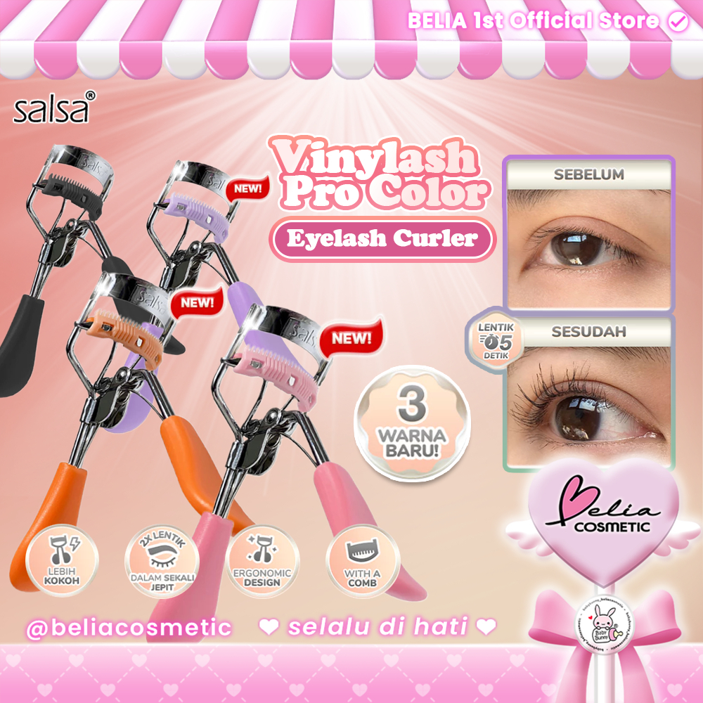 Jual [ BELIA ] SALSA Vinylash Pro Color Eyelash Curler | Penjepit Bulu ...