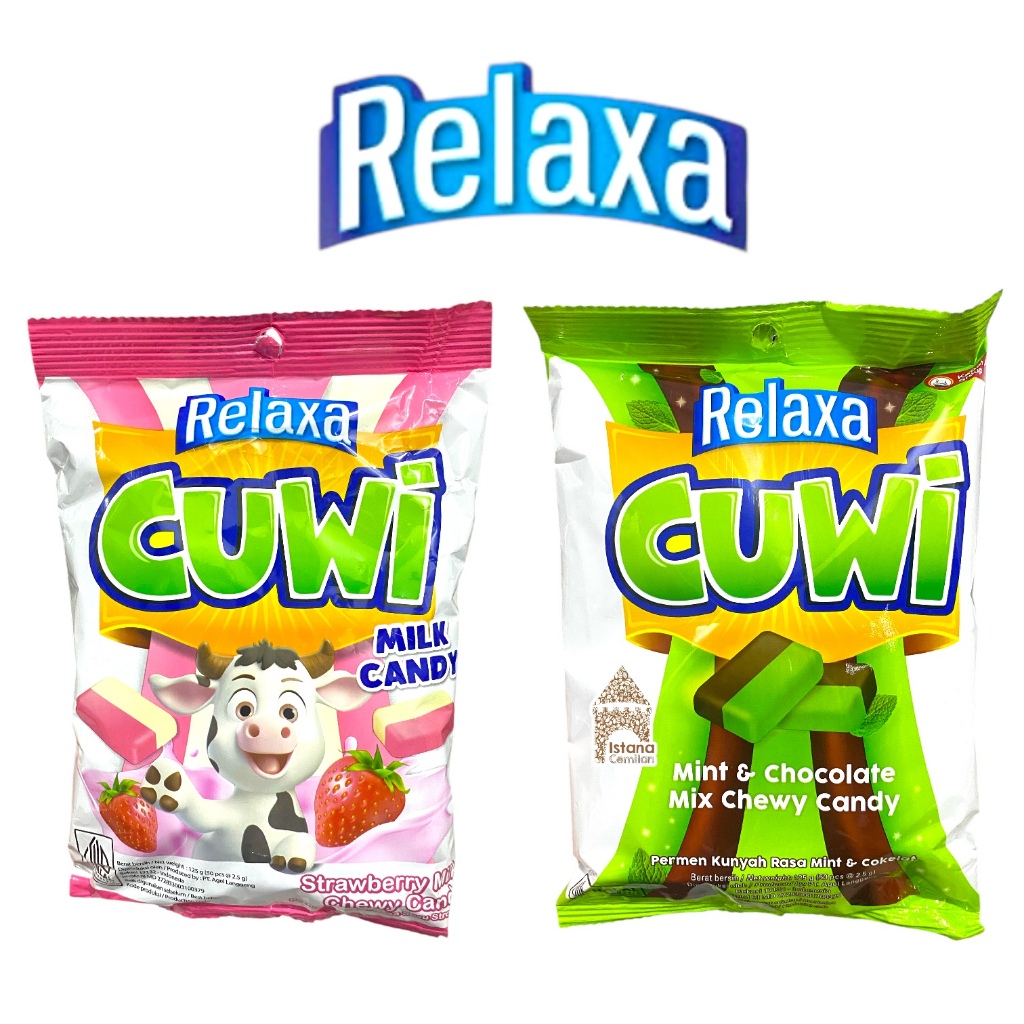 Jual Relaxa Cuwi Permen Mint Chocolate / Strawberry Milk Chewy Candy ...