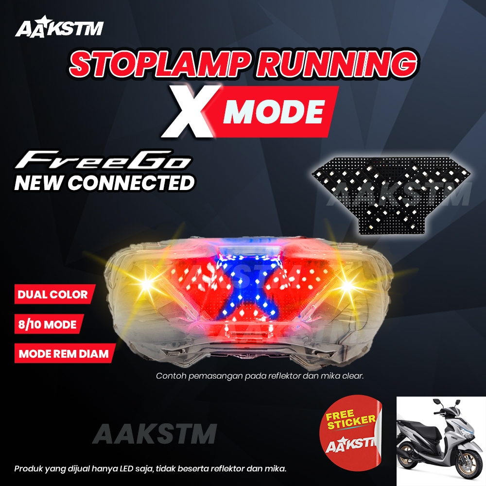 Jual Lampu Rem LED Freego New X Mode LED 8 10 Mode Running Lampu Belakang Variasi Modifikasi ...