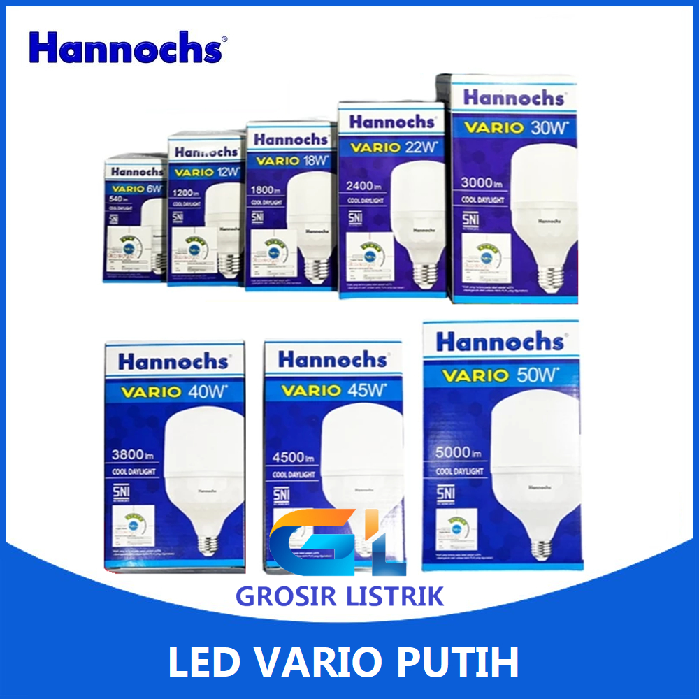 Jual Lampu Hannochs LED Vario 6W 12W 18W 22W 30W 32W 40W 45W 50W Putih Capsule Grosir Original ...