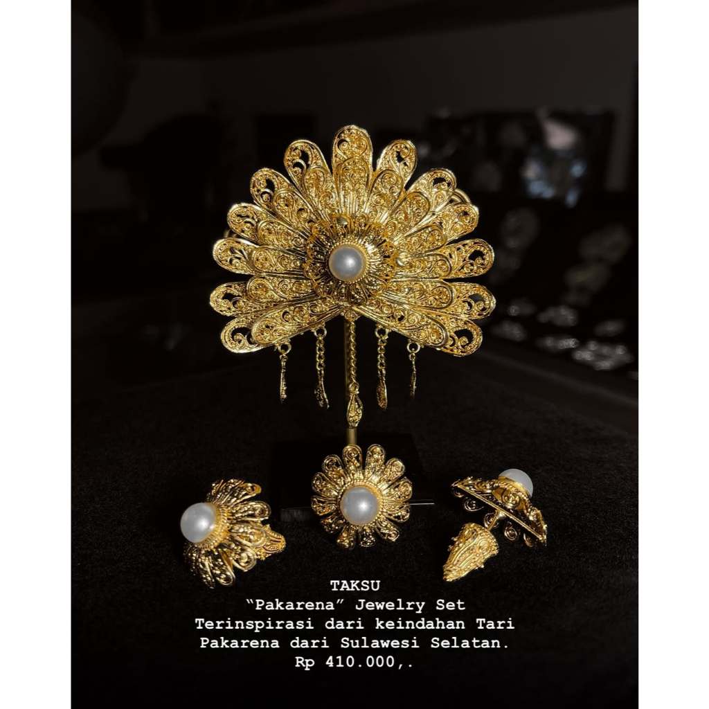 Jual Set Bros Kebaya dan Subeng Alpaka Bali Lapis Emas Model Kipas Pakarena | Shopee Indonesia