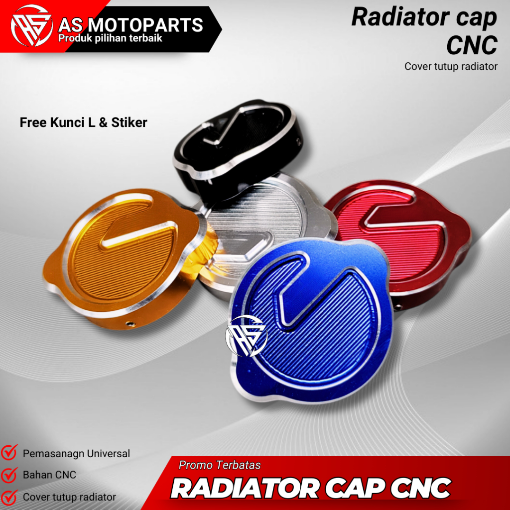 Jual AS MOTOPART RADIATOR CAP CNC ( CAP ) COVER TUTUP RADIATOR ...