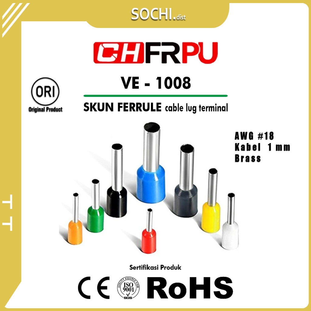 Jual Skun Kabel Tusuk Ferrules Type VE 1008 - 100 pcs | Shopee Indonesia