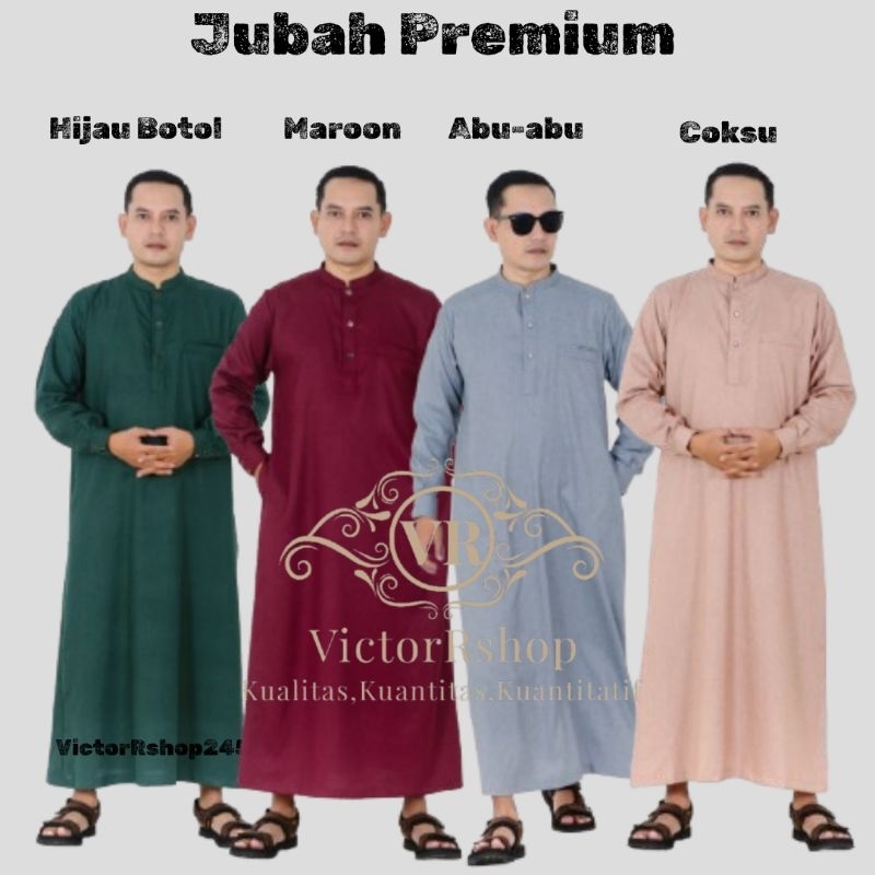 Jual Gamis Pria Dewasa Lengan Panjang/Jubah Muslim Pria Dewasa / Gamis Koko Pria Busana Muslim ...