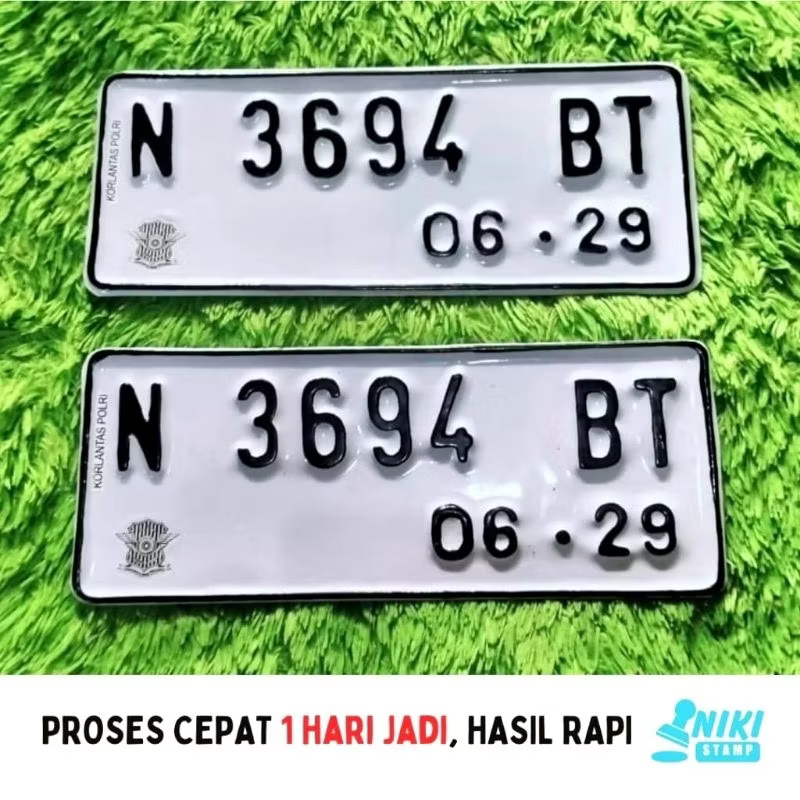 Jual (1 STEL) Cetak Angka Tanda Nomer Plat Sepeda Motor Harga Sepasang ...