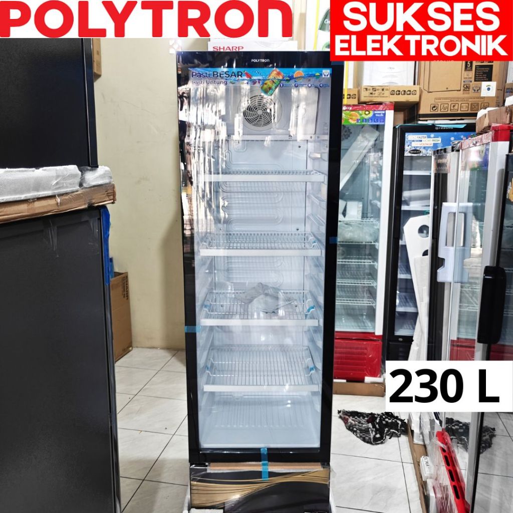Jual SHOWCASE POLYTRON 5 RAK HITAM SCN-237 280L / KULKAS PENDINGIN ...