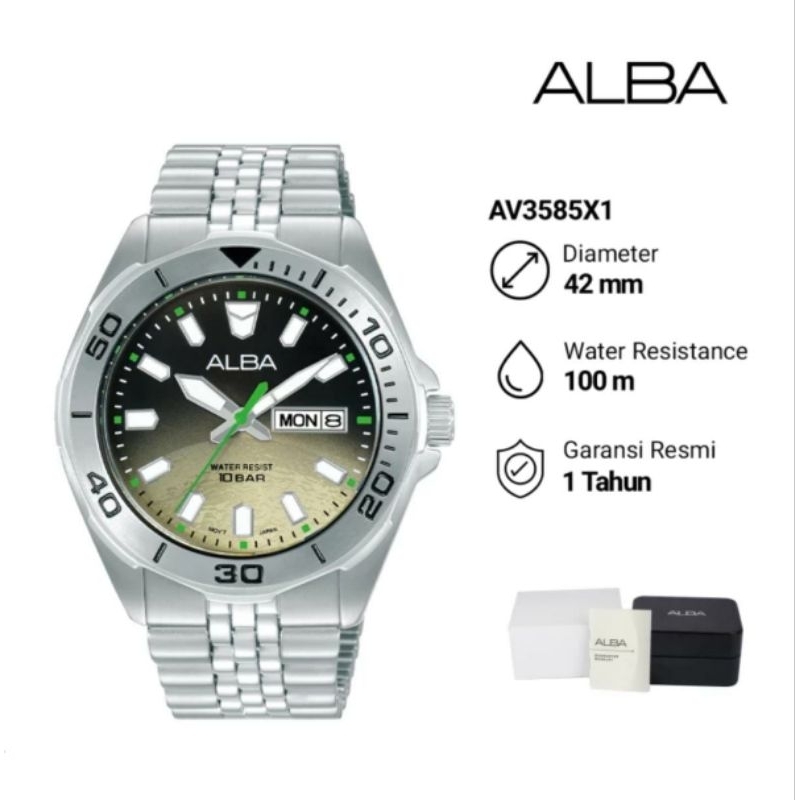 Jual Alba AV3577X1 Jam Tangan Pria Analog-Digital Stainless Steel ...