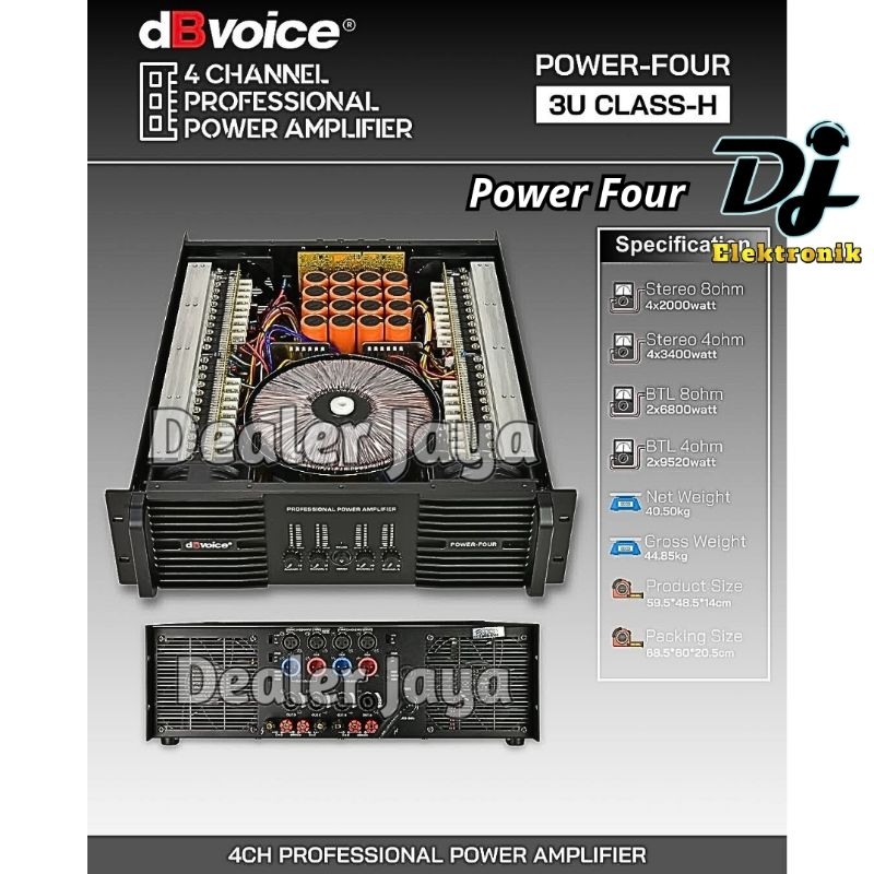 Jual Power Amplifier DB Voice POWER FOUR / POWERFOUR - 4 channel ...