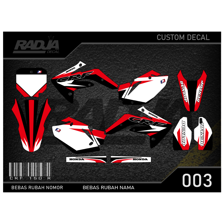 Jual DECAL STICKER CRF 150 R (003) DEKAL STIKER FULLBODY 150R MERAH ...