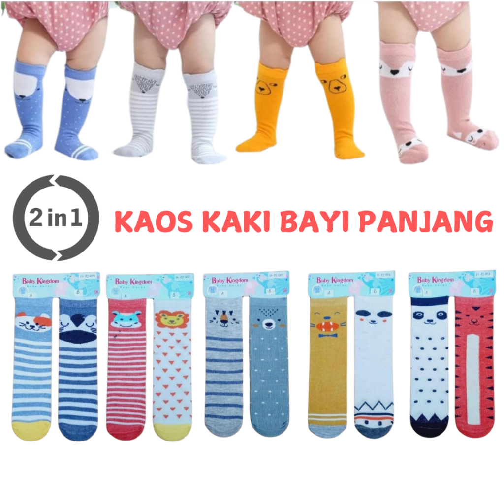 Jual 2in1 Kaos Kaki Bayi PANJANG Baby Kingdom isi 2 Pasang Kaos Kaki ...