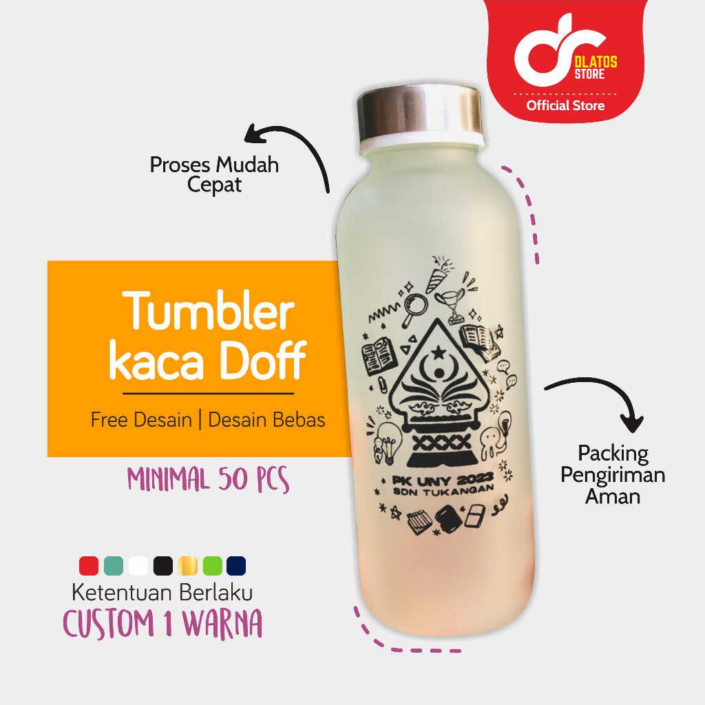 Jual min 50pcs Botol doff 420ml | custom sablon | souvenir botol ...
