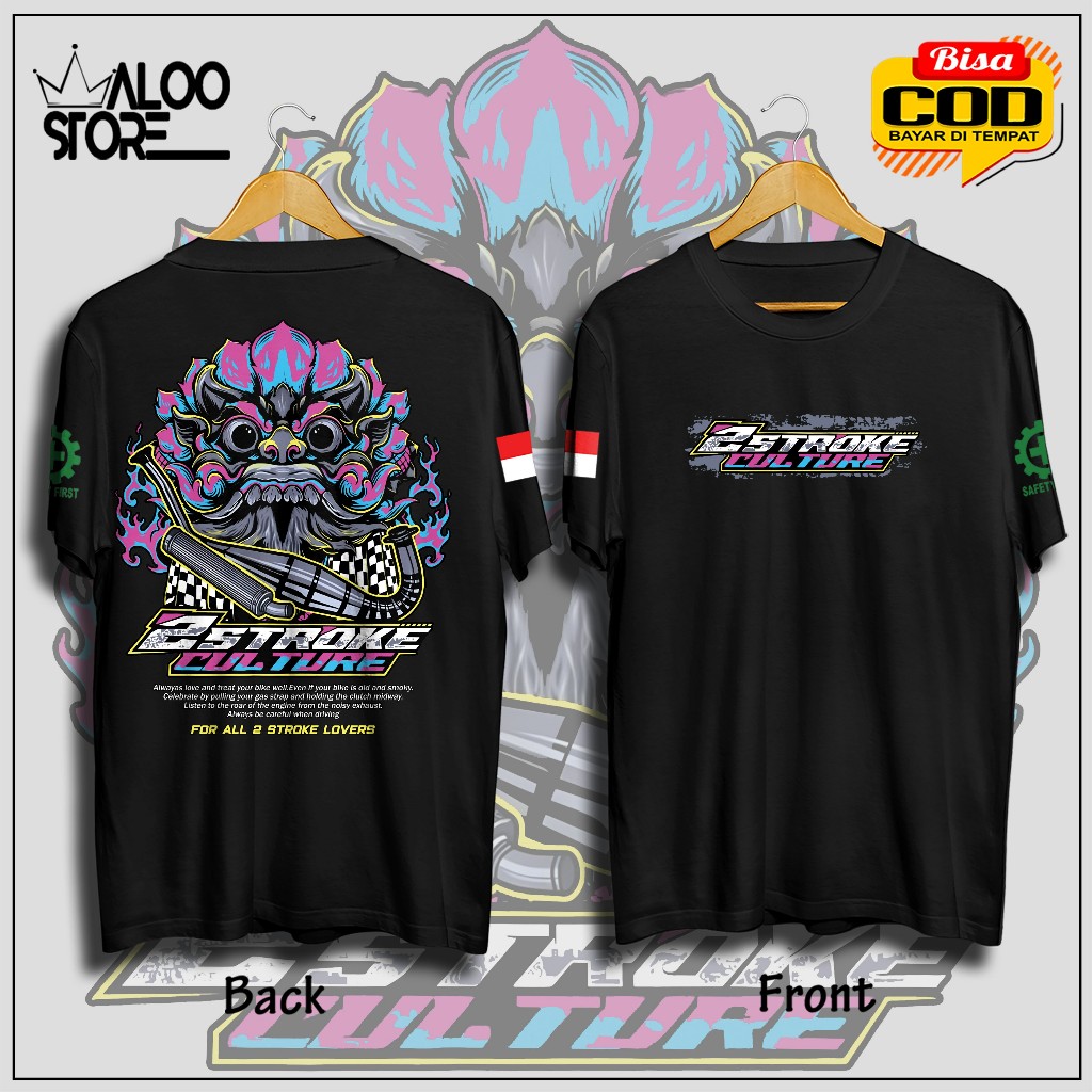 Jual Kaos Racing 2 Stroke Lover x Barong Culture Indonesia Series Baju Distro Motor Herex Two ...