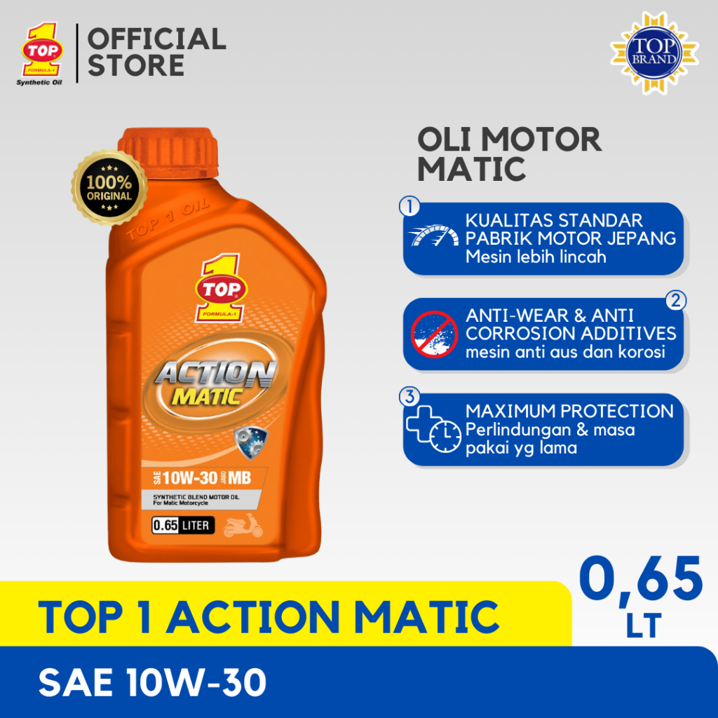 Jual Oli Motor Matik ACTION MATIC SAE 10W-30 0.65L | Shopee Indonesia