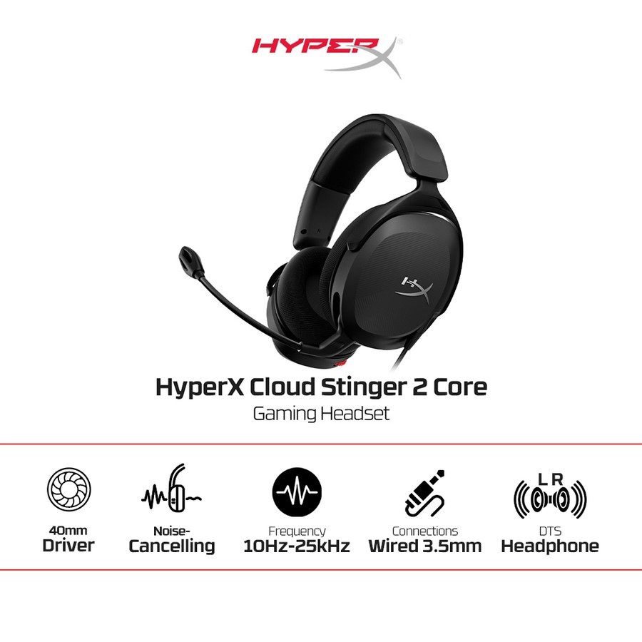 Jual HyperX Headset Gaming Cloud Stinger 2 Core Wired Audio Stereo ...