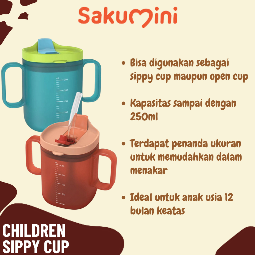 Jual Sakumini 2in1 Training Cup Duckbill 250ml - Botol Minum Sedotan ...