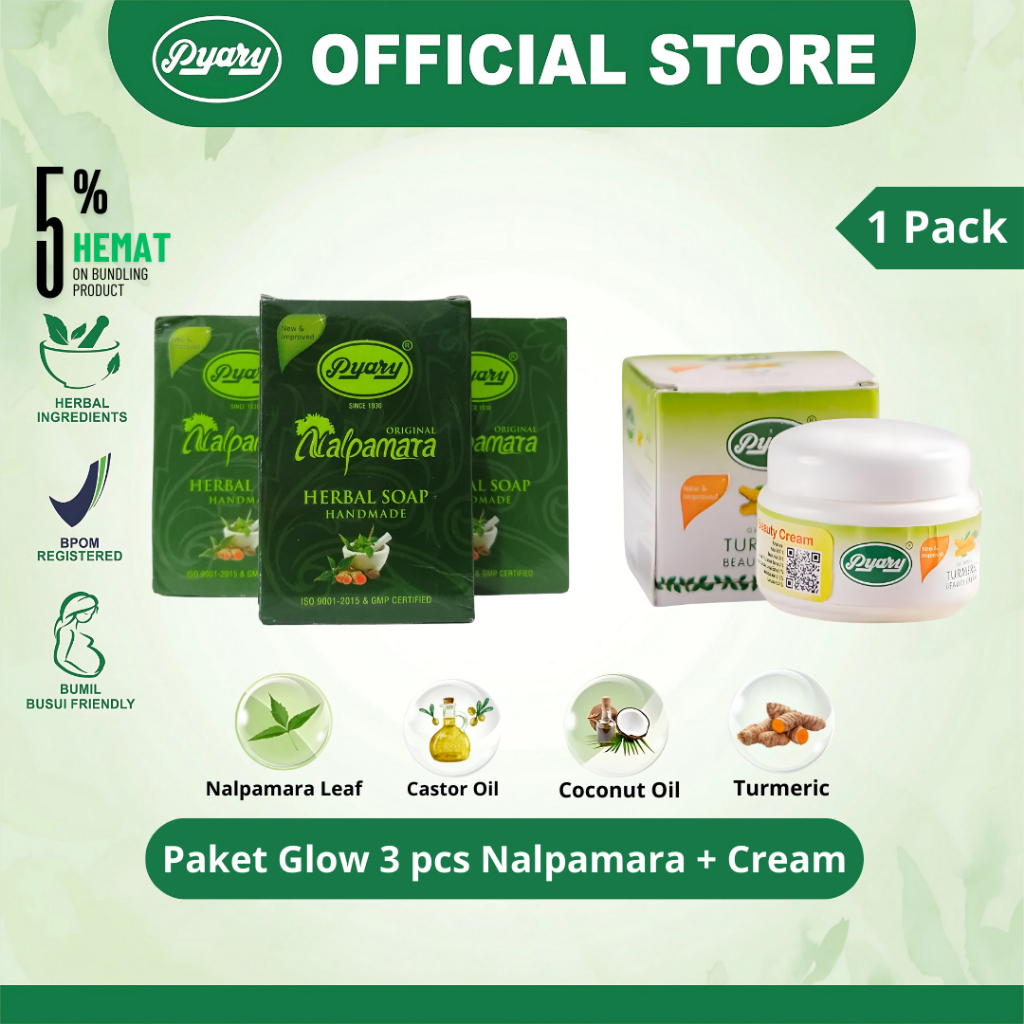 Jual PYARY 3 Pcs Sabun Nalpamara & 1 Pcs Turmeric Cream - Paket Glow B ...