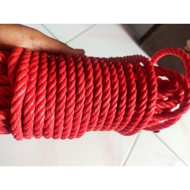 Jual Tali tambang 10 Meter ukuran 4 mili Warna Merah | Shopee Indonesia