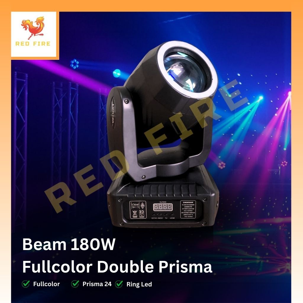 Jual REDFIRE lampu light led Moving head beam 180w + ring efek ...
