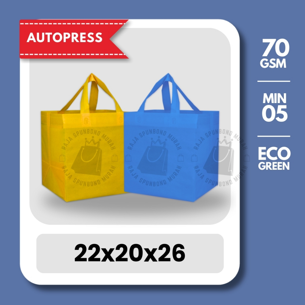 Jual AUTOPRESS BOX 70GSM Tas Box Spunbond Goodie Bag 22x20x26 Souvenir ...