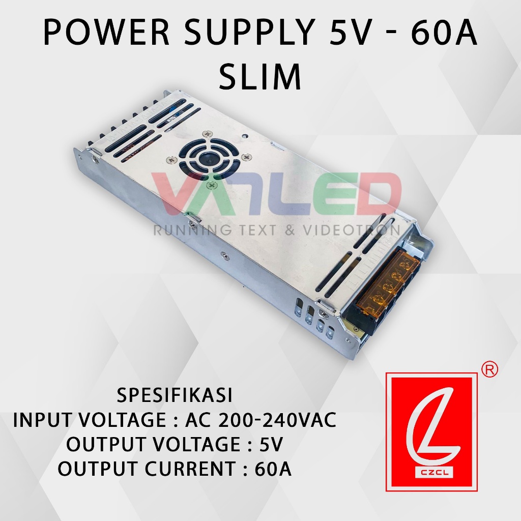 Jual POWER SUPPLY RUNING TEXT 5V-60A SLIM CZCL | Shopee Indonesia