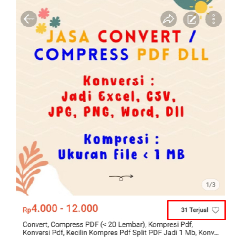 Jual Convert, Compress PDF