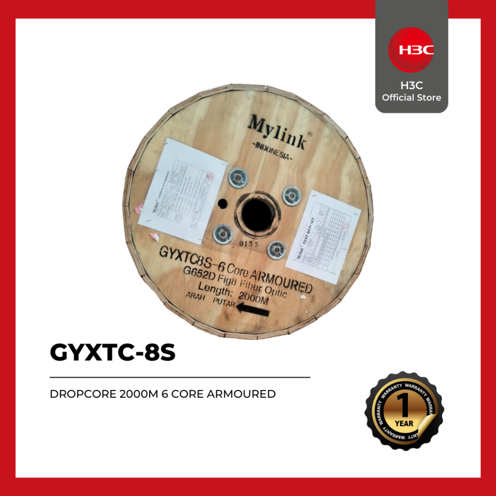 Jual MYLINK GYXTC8S 6 CORE ARMOURED G652S FIG8 DROP CORE 2000M / 2KM KABEL | Shopee Indonesia