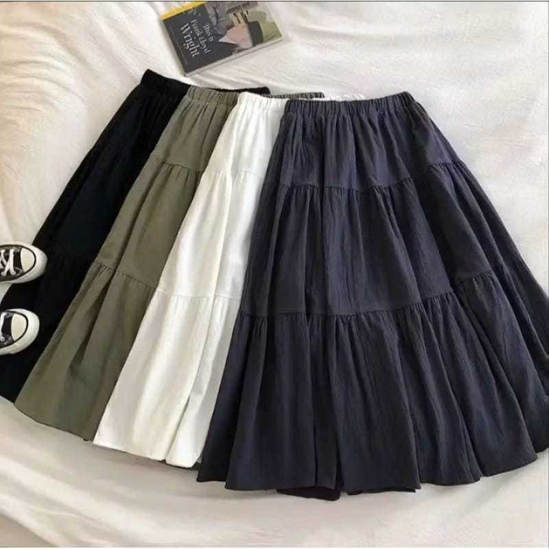 Jual Ruffle Skirt 3 susun / rok panjang wanita / skirt korean style ...