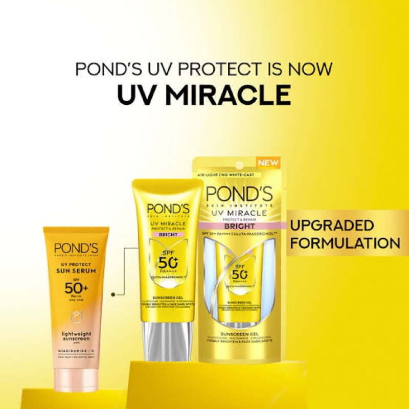 Jual PONDS UV MIRACLE BRIGHT SUNSCREEN SPF50+ PA++++ 25g | Shopee Indonesia
