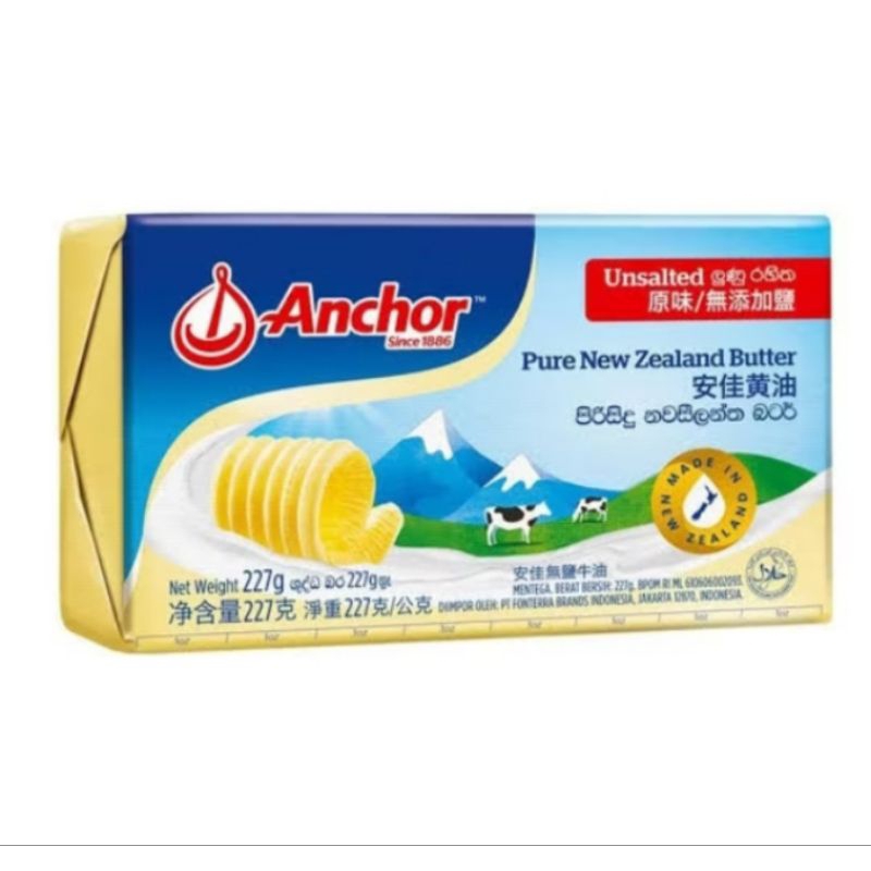 Jual ANCHOR BUTTER PURE NEW ZEALAND UNSALTED / BUTTER ANCHOR 200GR ...