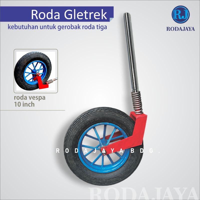 Jual Roda Geletrek Ban vespa 10 inch / roda bantu untuk Gerobak roda ...