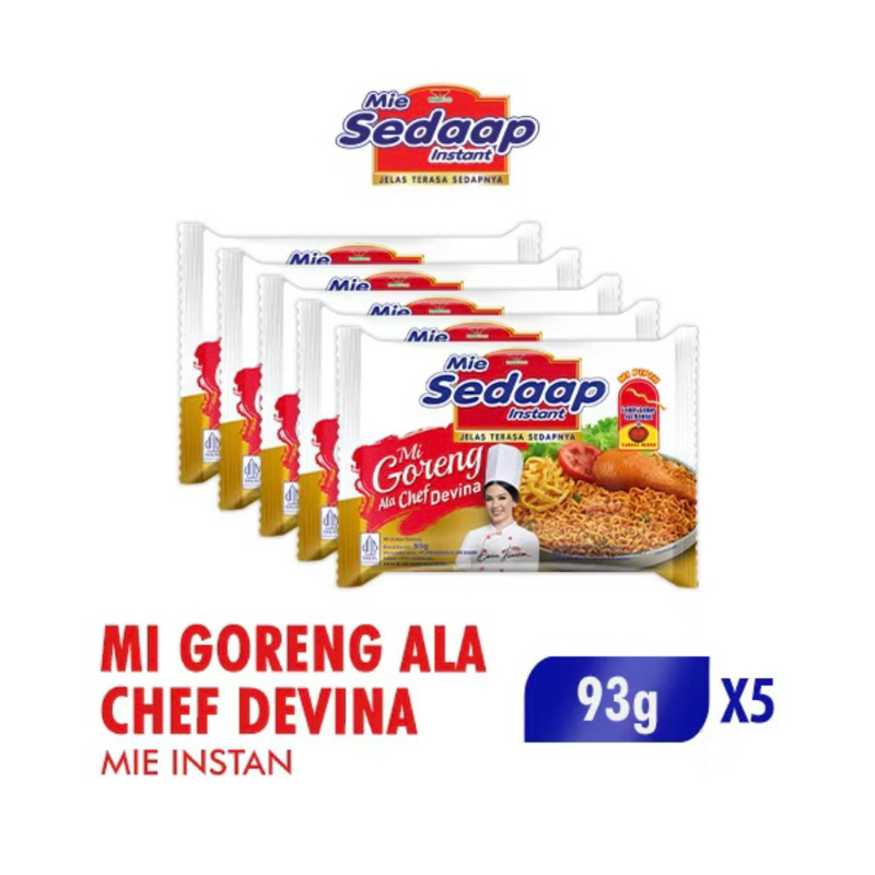 Jual Sedaap Mie Goreng Ala Chef Devina 93 Gr Isi 5 pcs | Shopee Indonesia