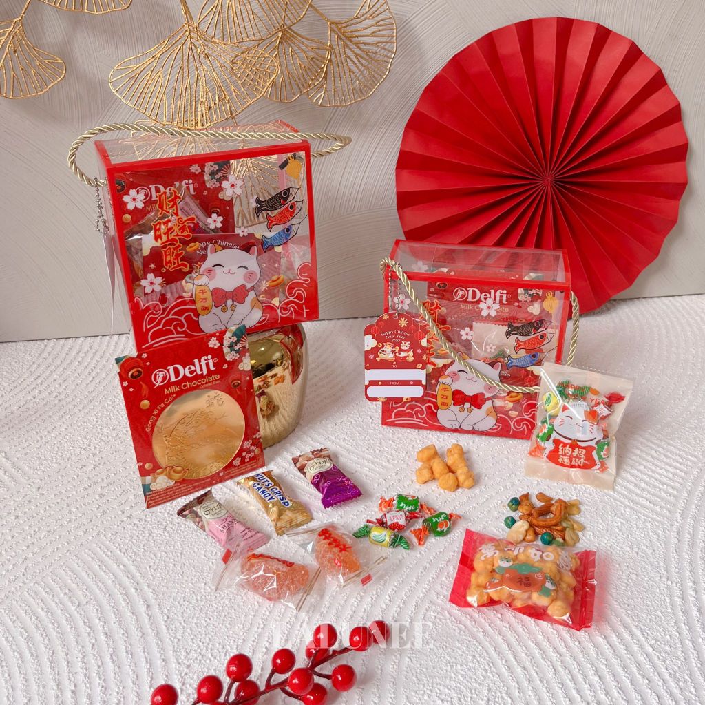 Jual Mini Hampers Imlek - Bingkisan Snack Imlek Murah - CNY Hampers isi ...