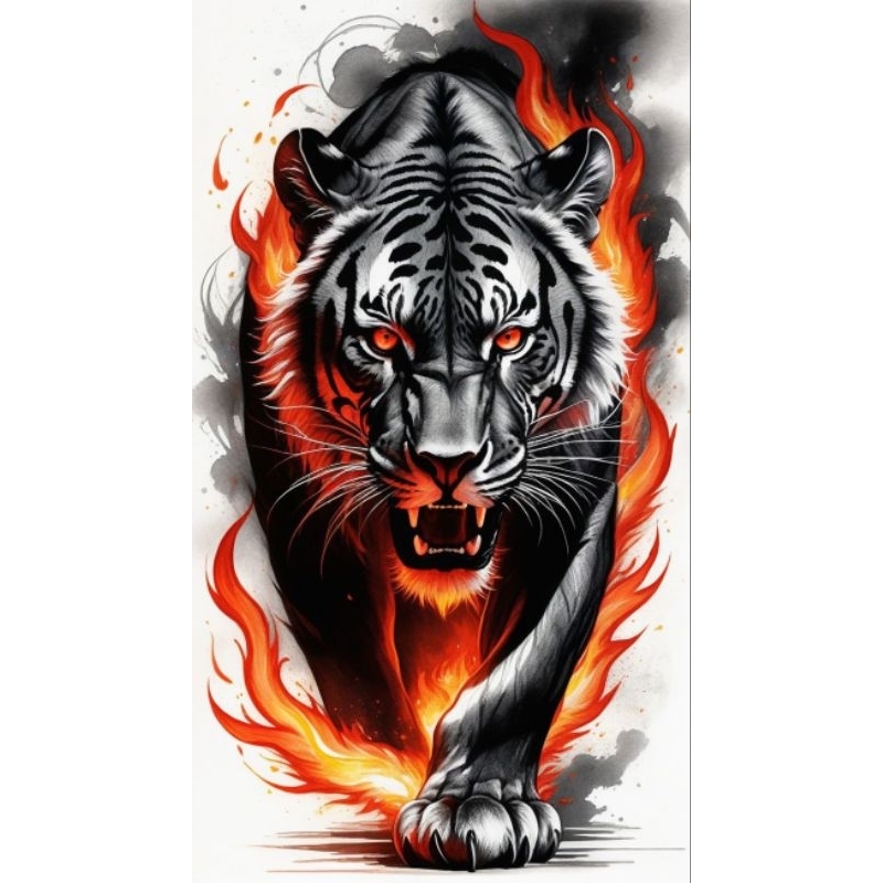 Jual stiker gambar harimau size 22x30 cm bahan vynil | Shopee Indonesia