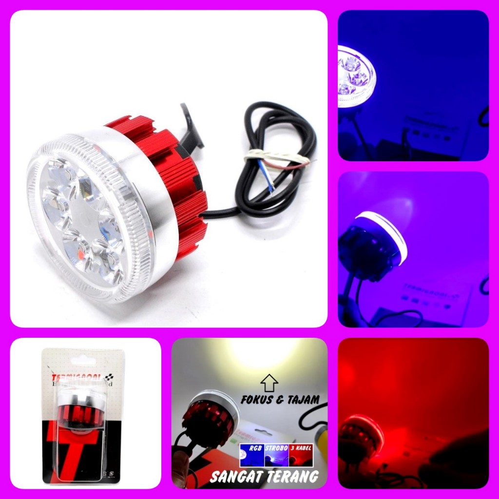 Jual PALING MURAH DI INDONESIA LAMPU LED LASER 6 MATA 5 Mode Kedip ...