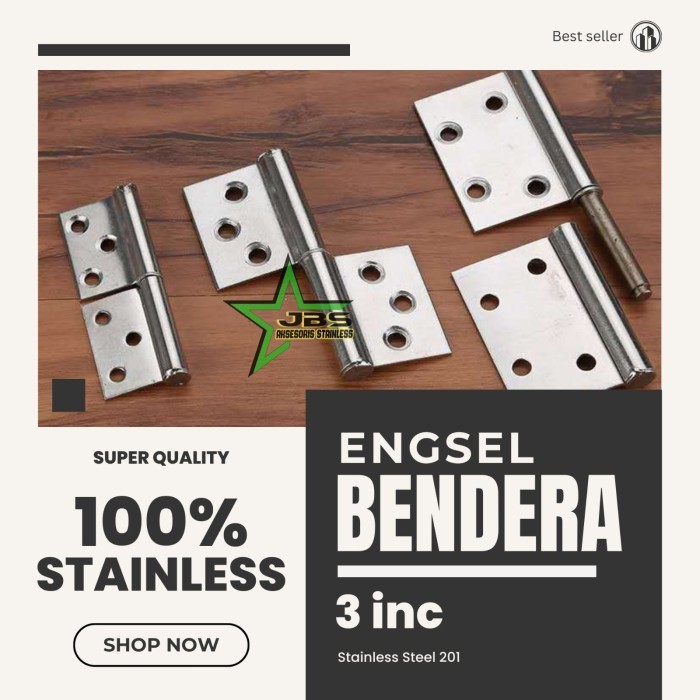 Jual Engsel Bendera Cabut 3" INCH (1 Pasang) Stainless - Engsel Pintu ...