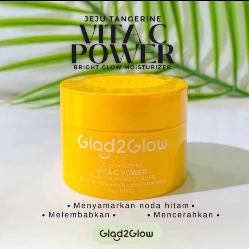 Jual GLAD2GLOW jeju tangerine vita C power bright glow moisturizer 30gr ...