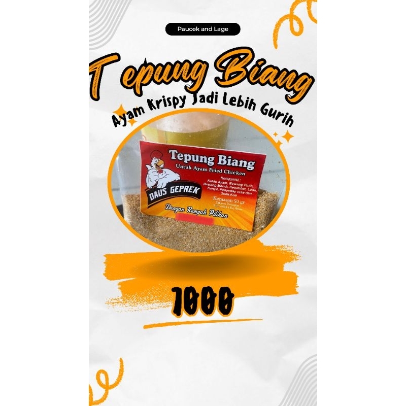 Jual Tepung Biang ( Bumbu Tepung Ayam Krispy ) Untuk 1kg tepung Gandum ...