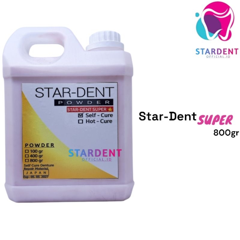 Jual Powder Stardent Super 800gr Selfcuring Curing Otomatis | Shopee ...