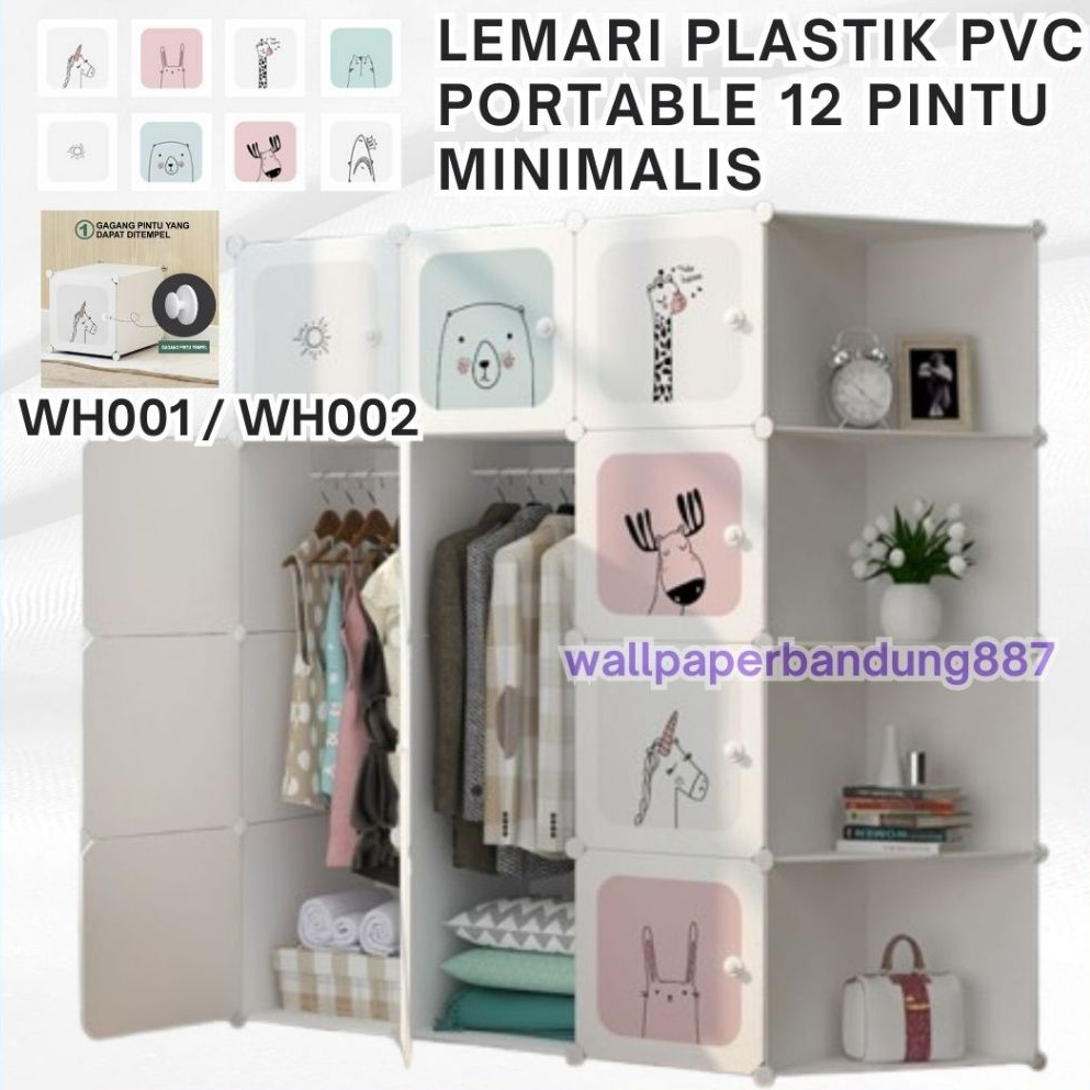 Jual [ TURUN HARGA ] Lemari Plastic PVC Portable 12 Pintu Minimalis ...