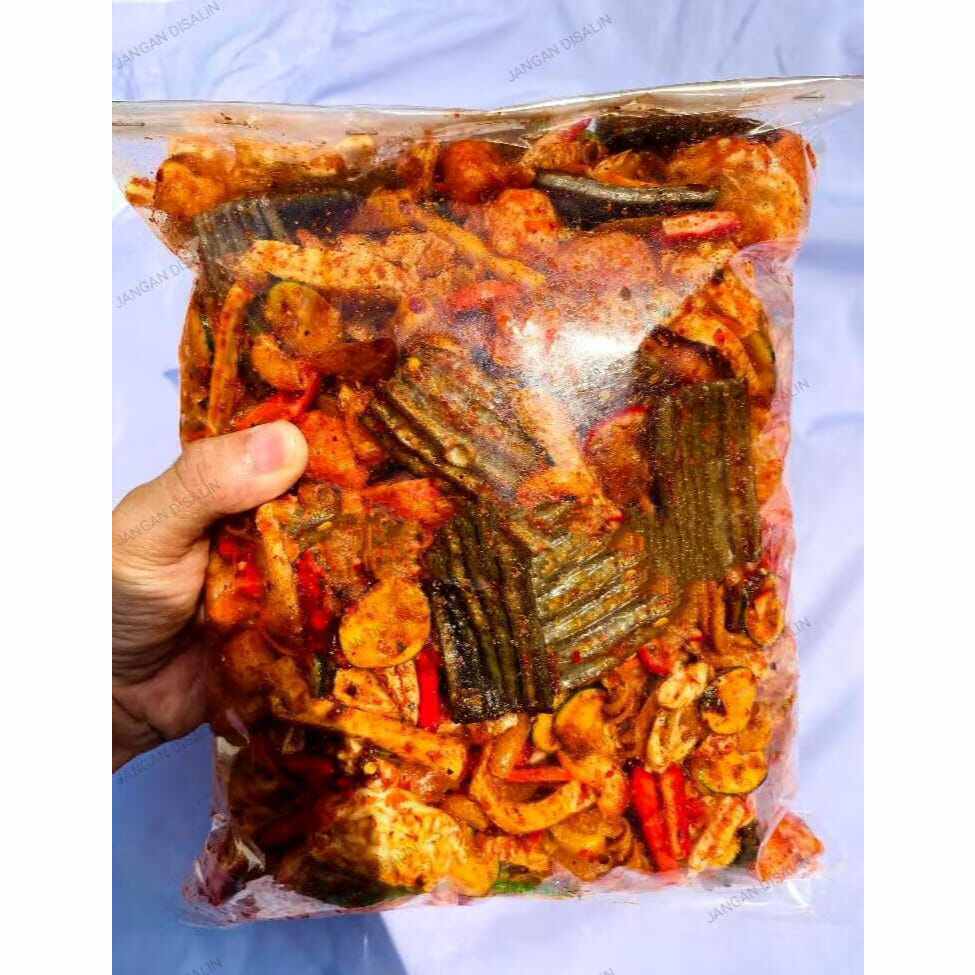 Jual sebring seblak kering rongsok pedas daun jeruk mix 125 gram ...