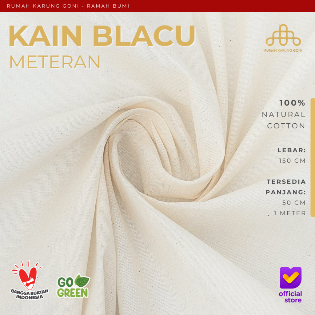 Jual Kain Blacu Super Grade A+ Putih Natural | Premium Calico Fabric - Distributor Bahan Belacu ...