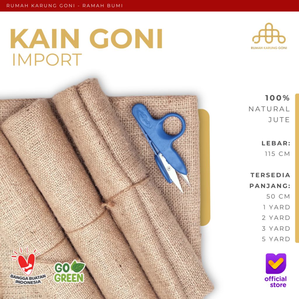 Jual Kain Goni import 50cm - Kain Goni Rustic - Bahan Karung Goni ...