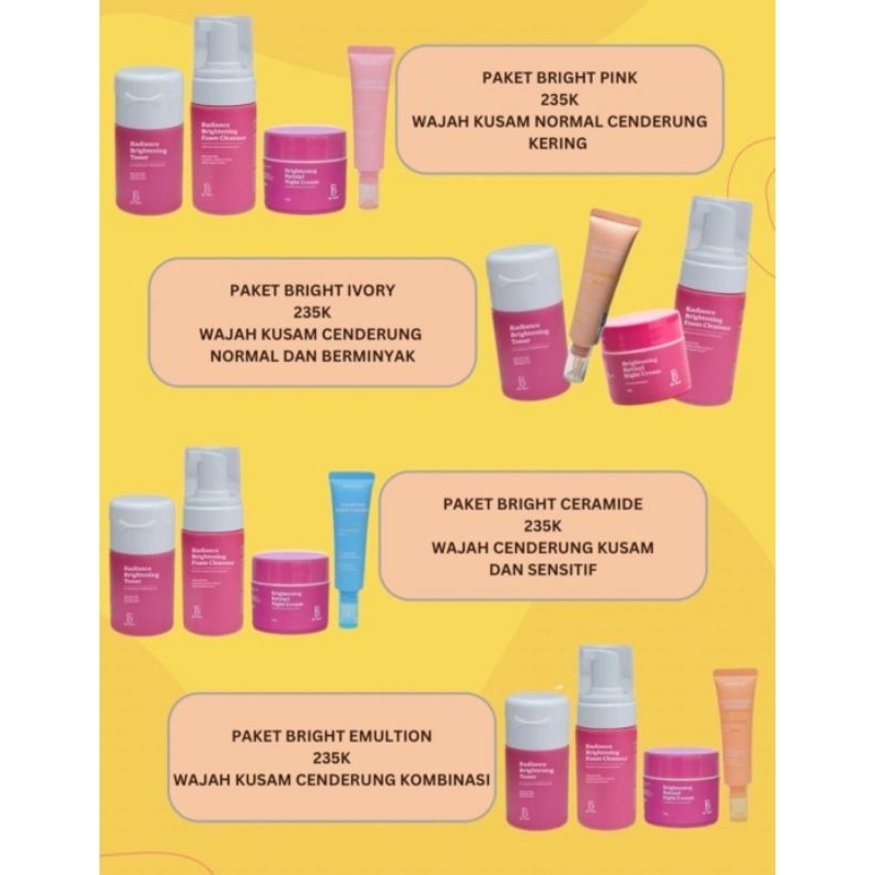 Jual BG SKIN PAKET RADIANCE BRIGHTENING (BISA PILIH SUNSCREEN SESUAI ...