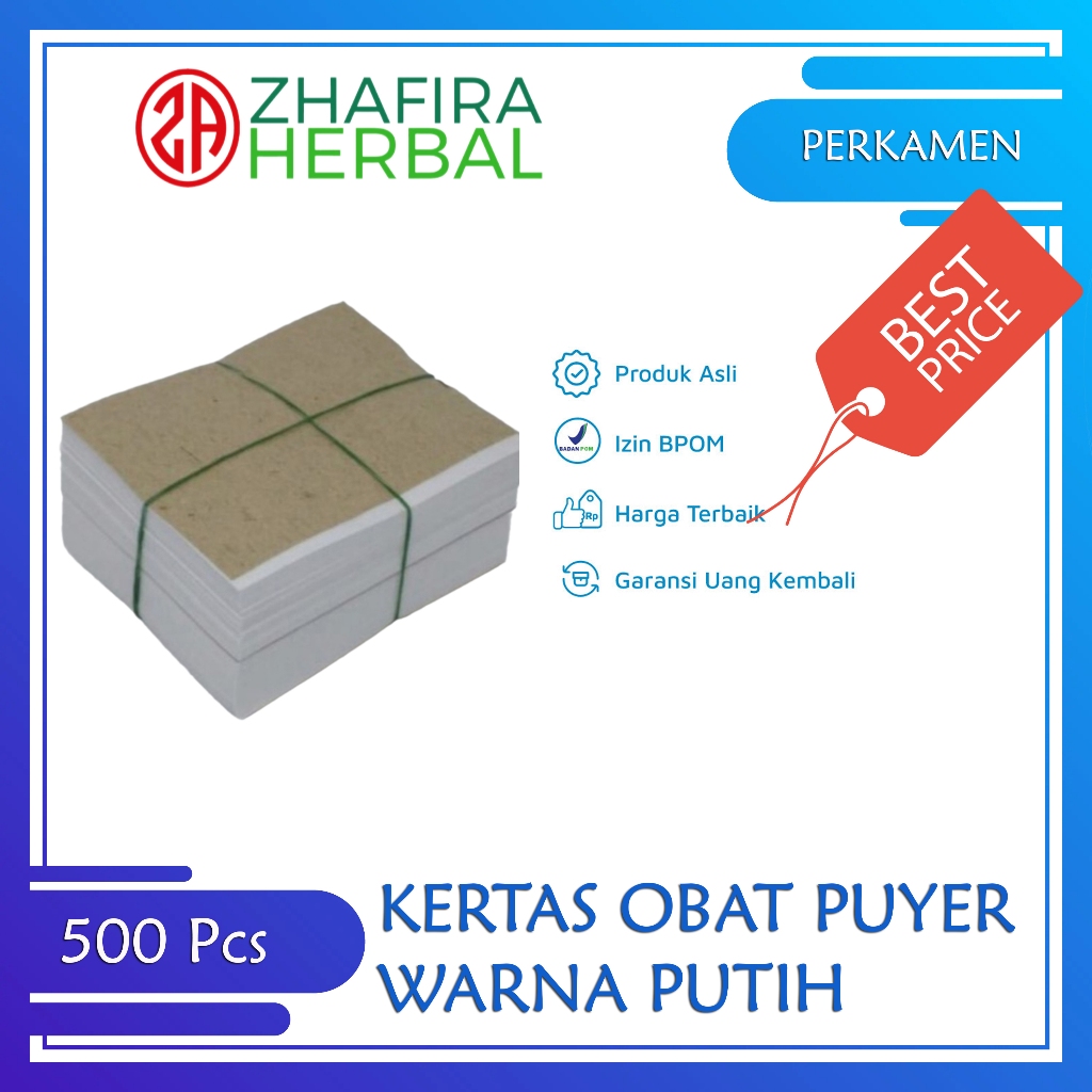 Jual Kertas Pembungkus Obat Warna Putih / Kertas Puyer Perkamen 1 Pack ...