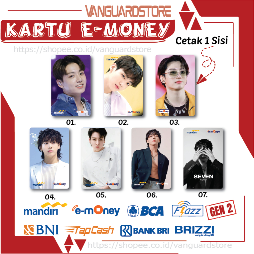 Jual KARTU E MONEY E TOLL KPOP KOREA BTS JUNGKOOK EMONEY MANDIRI FLAZZ ...