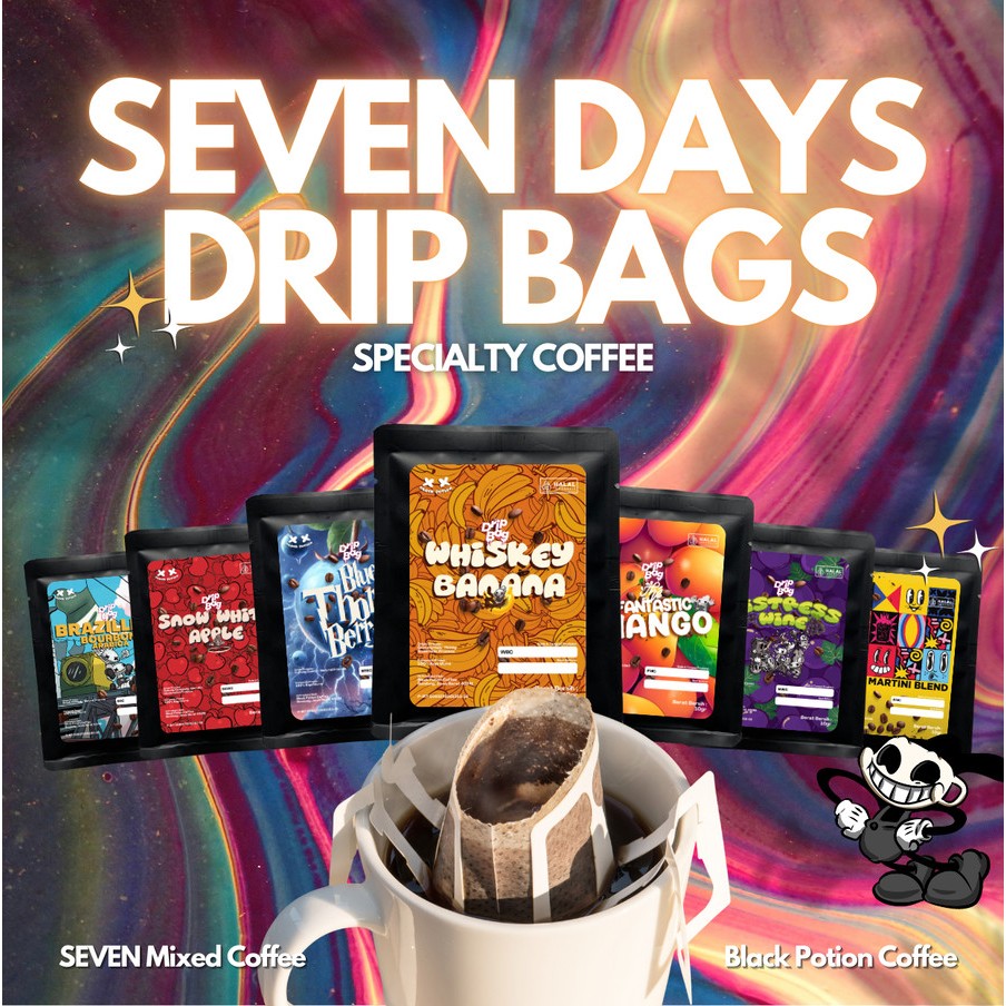 Jual Seven Days Drip Bag Coffee ( kopi filter ) By Black Potion ...