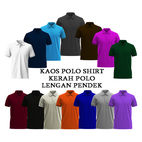 Jual Kaos Polo Shirt Kerah Lengan Pendek/Polo Shirt kerah polos/kaos ...