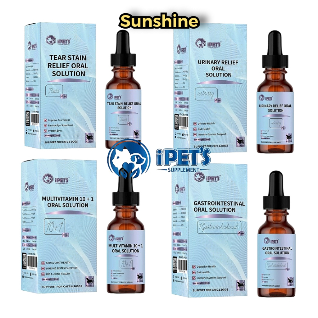 Jual iPets Supplement Oral Solution 30ml Cat Dog Multivitamin - Vitamin Gastro Urinary Tear ...
