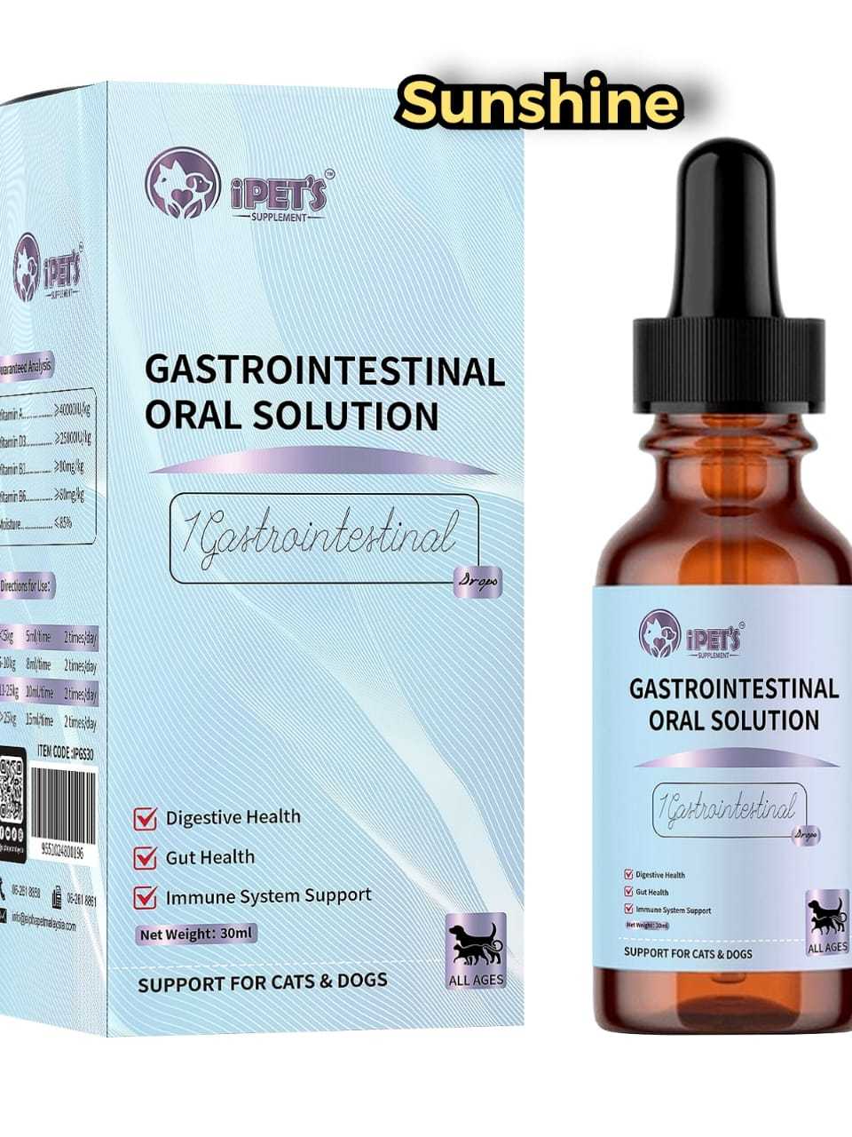 Jual iPets Supplement Oral Solution 30ml Cat Dog Multivitamin - Vitamin Gastro Urinary Tear ...