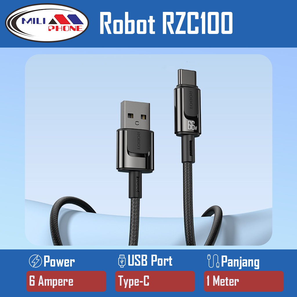 Jual ROBOT KABEL DATA RZC100 TYPE-C 6A 1 METER ORIGINAL | Shopee Indonesia